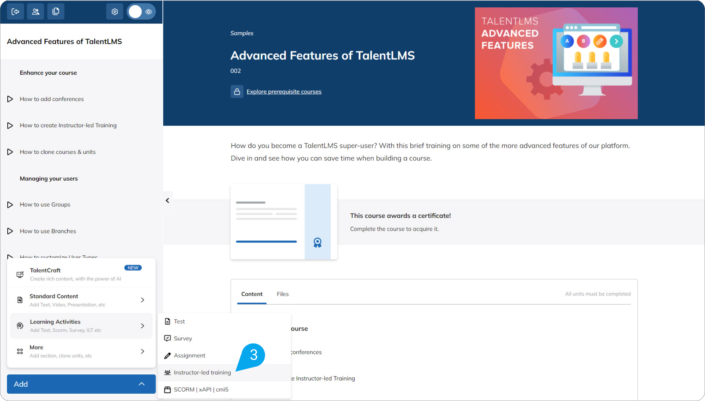 How to create an Instructor-Led Training (ILT) unit – Epignosis Dev