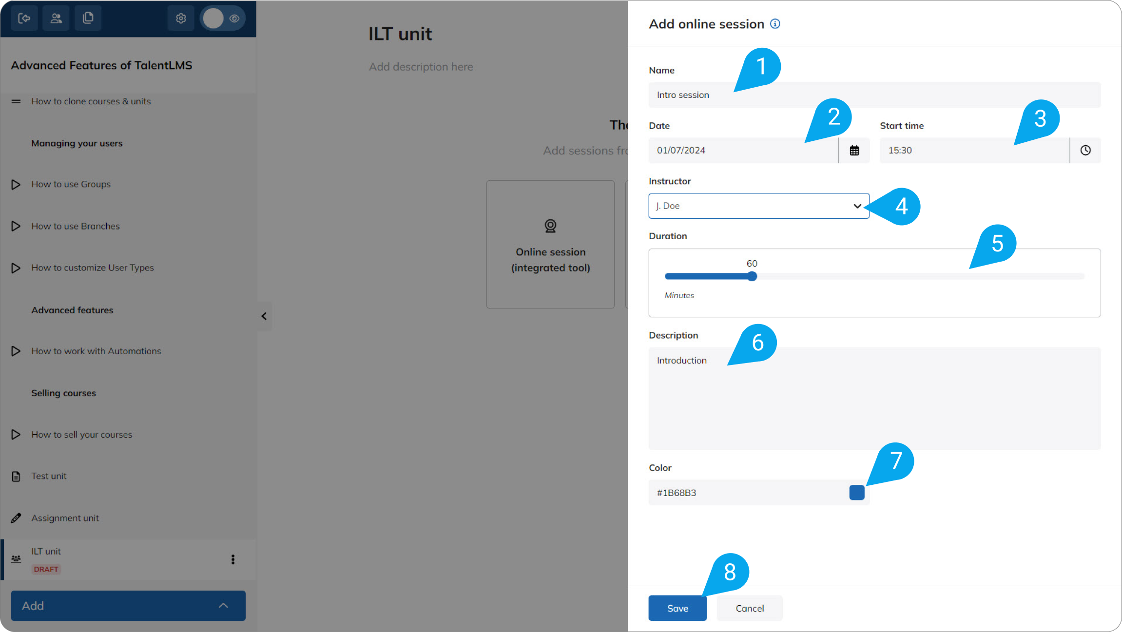 How to create an Instructor-Led Training (ILT) unit – TalentLMS Support ...