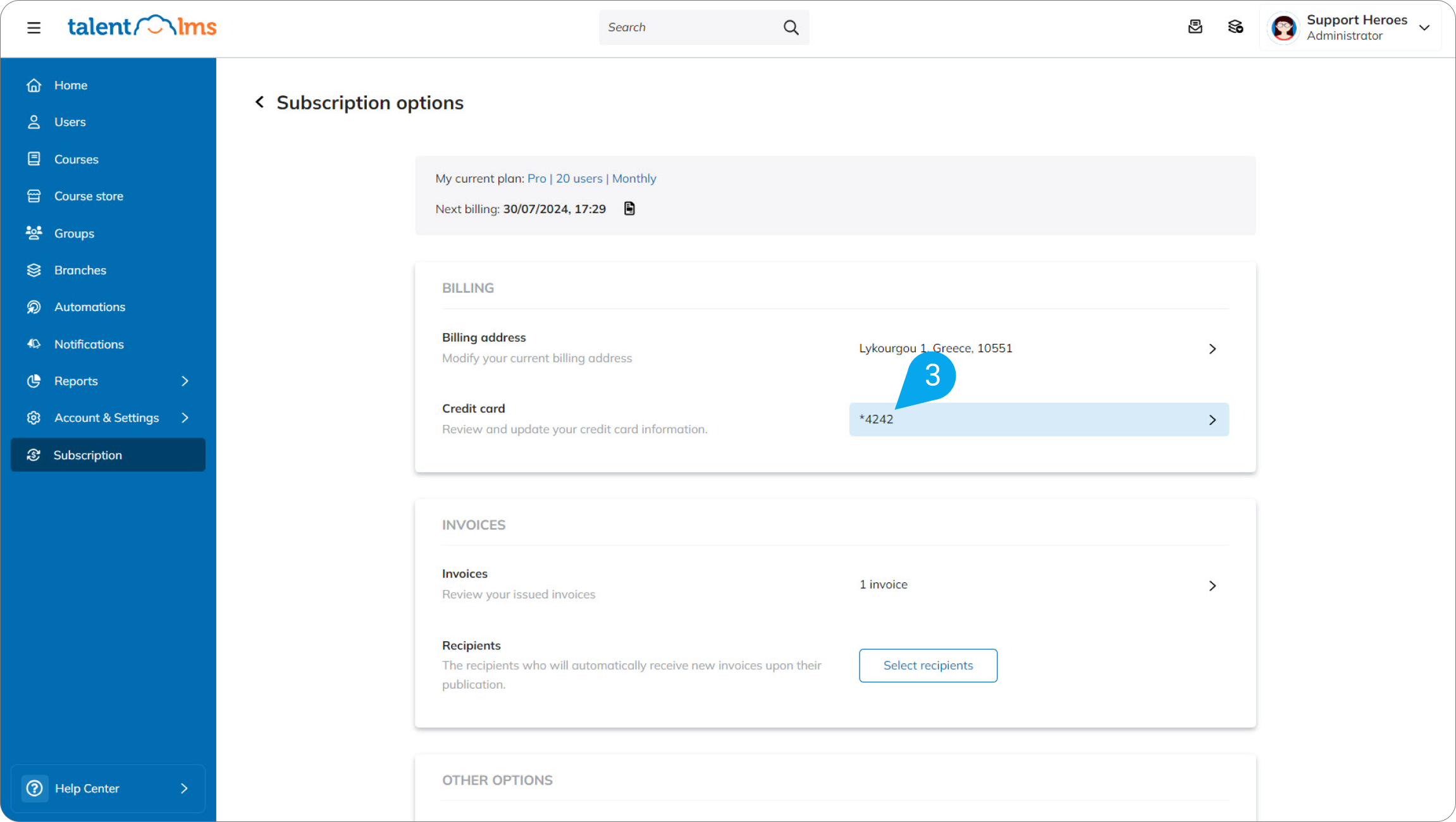 How to update your credit card information – TalentLMS Support - Help ...