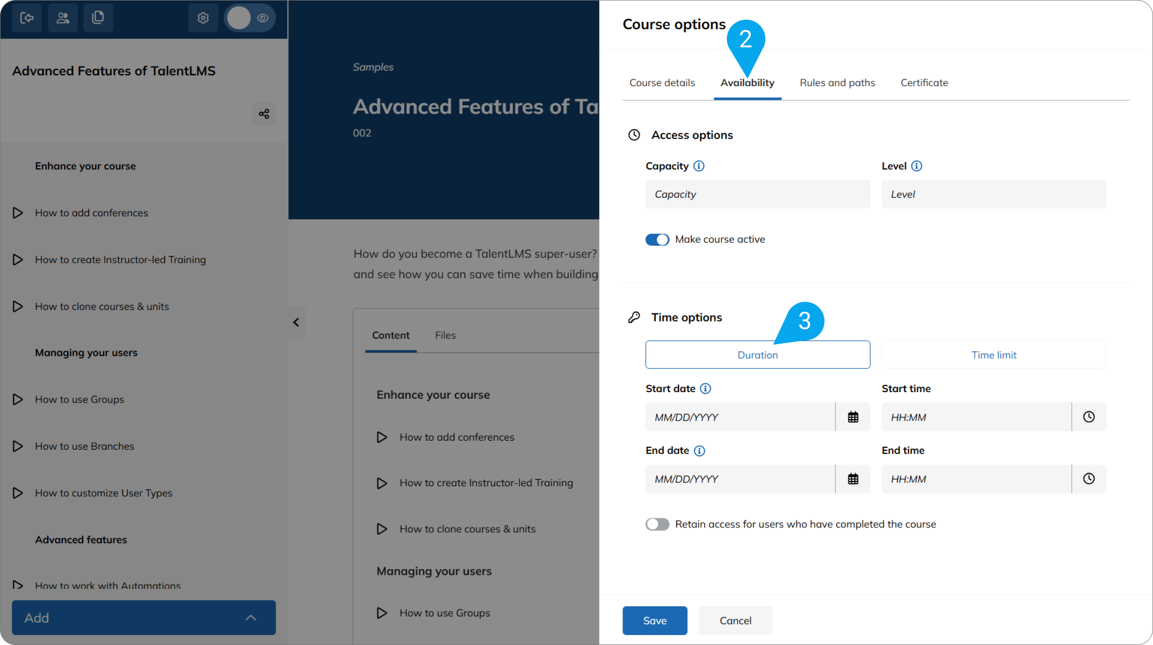 How to work with time limits and expired courses – Epignosis Dev