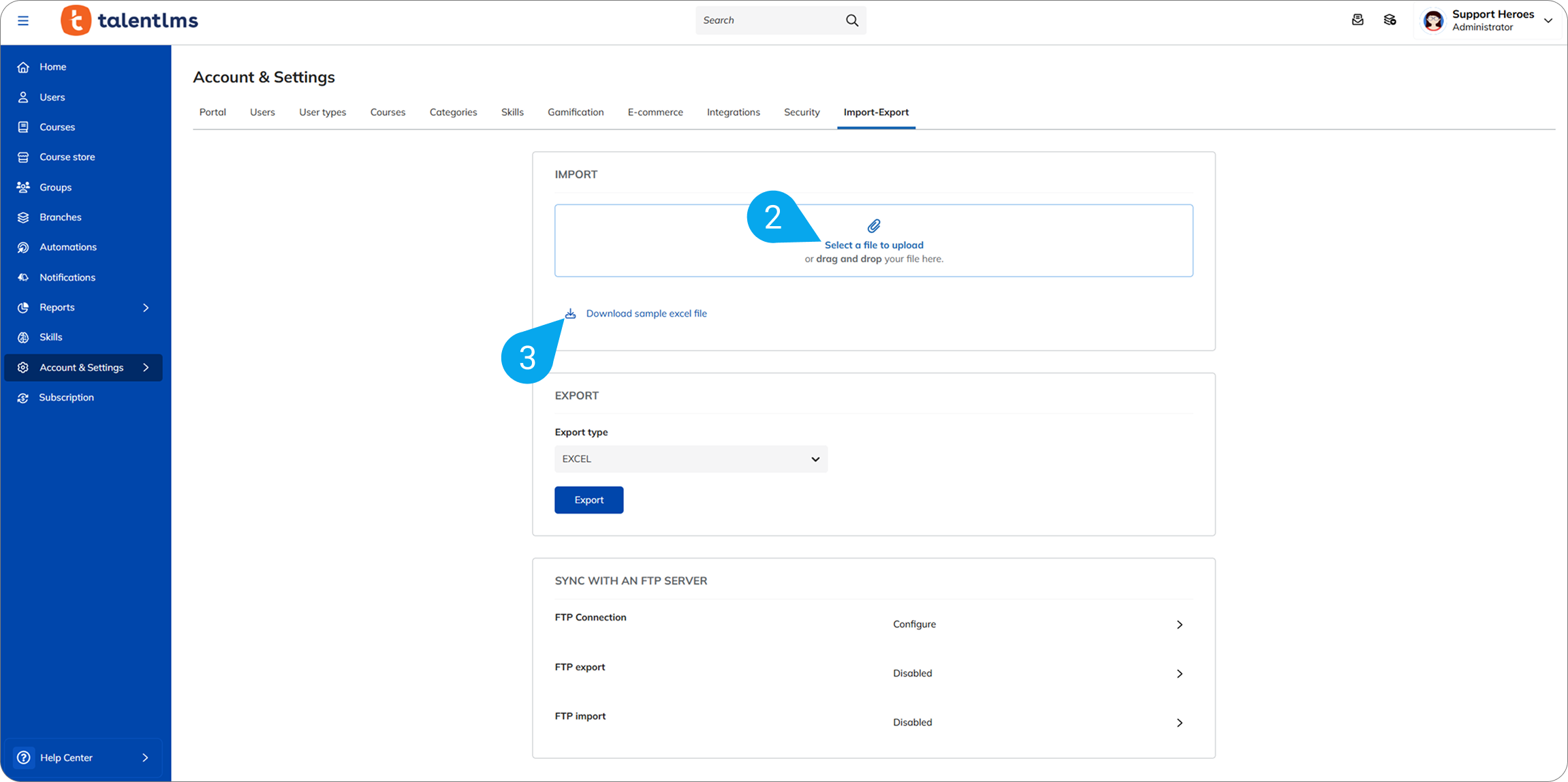 How to import/export data in TalentLMS – TalentLMS Support - Help Center