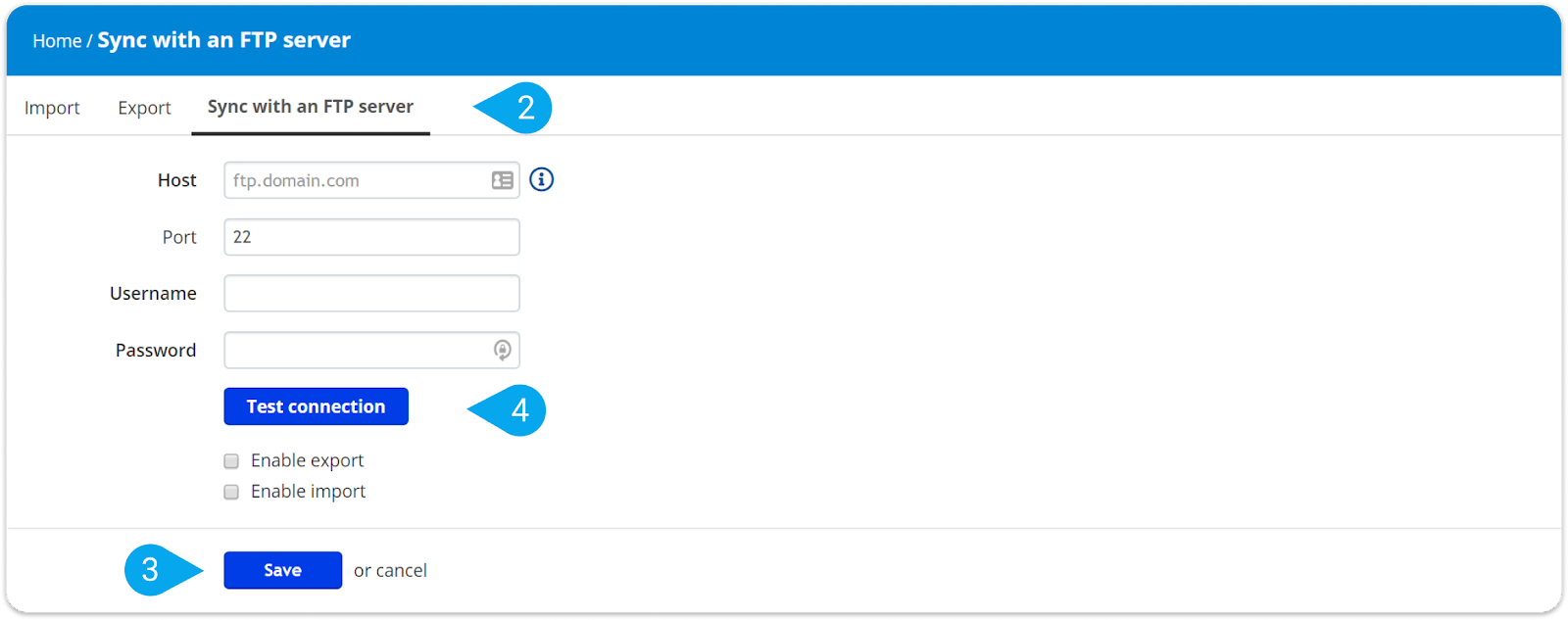 How to import/export data via an SFTP server in the Legacy interface ...